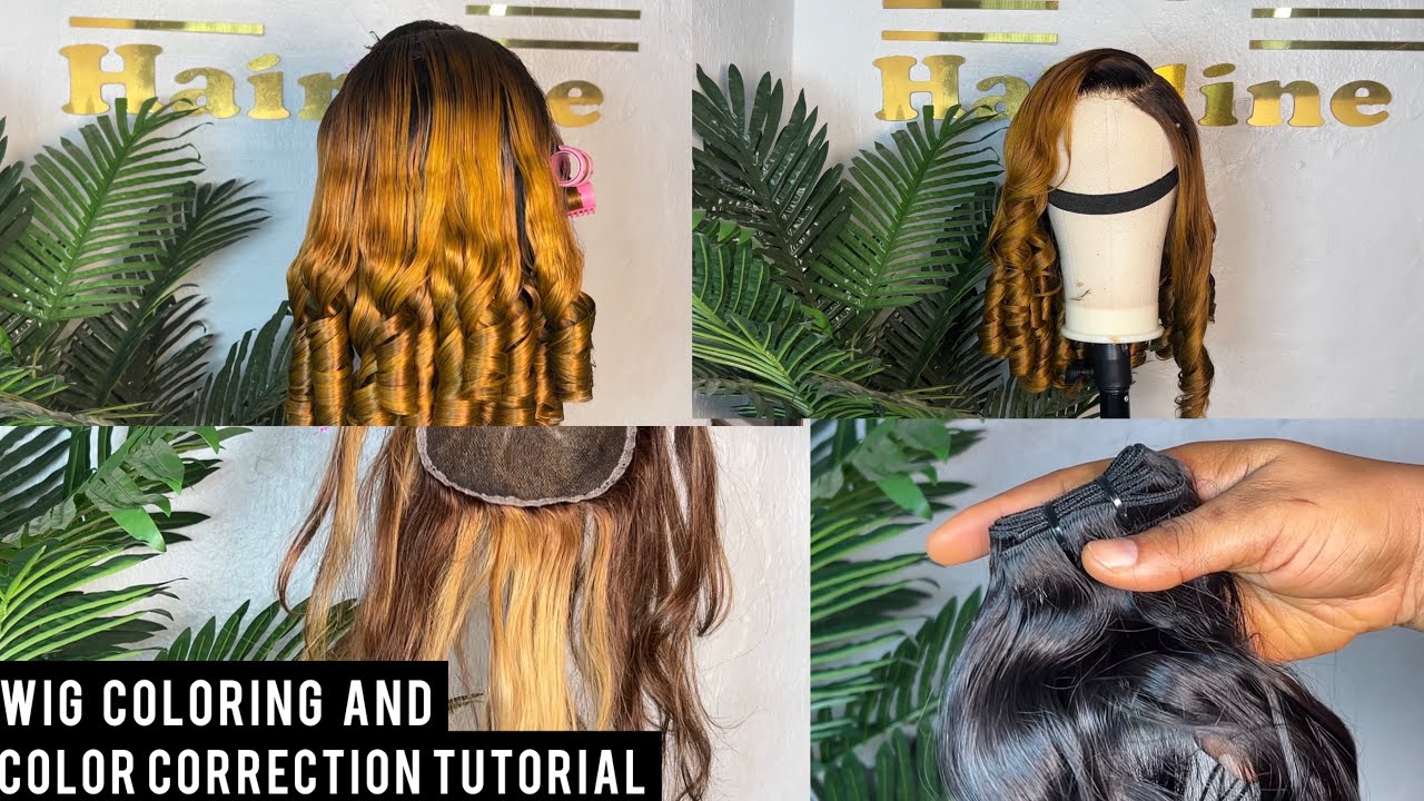 How to bleach-dye-color wig at home & wig color Correction tutorial i ...