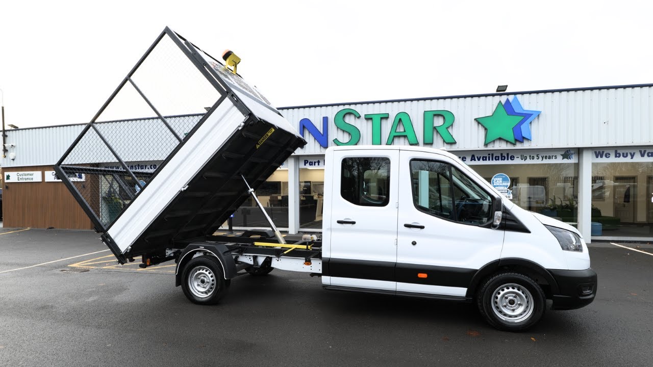 Ford Transit 350 2.0 Leader Caged Tipper Frozen White FWD L3 Long ...