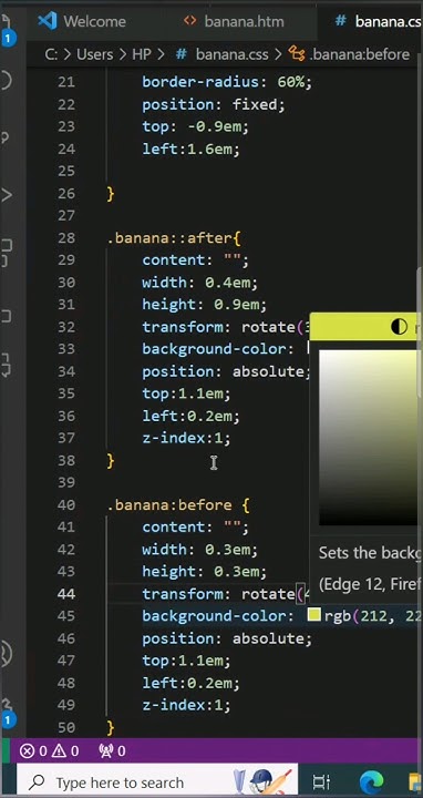 Banana #html #css #coding #techtips - YouTube