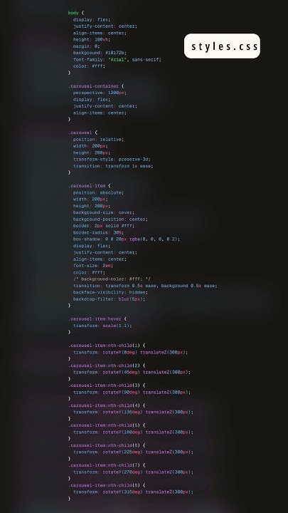 Interactive 3D Carousel: Stunning Web Design with HTML, CSS, and JavaScript #shorts #viral # ...