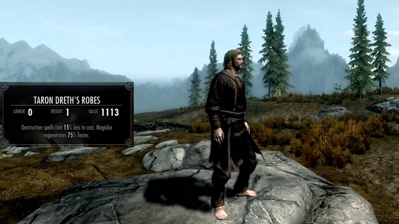 Skyrim - All Cloth armor (Male) - YouTube