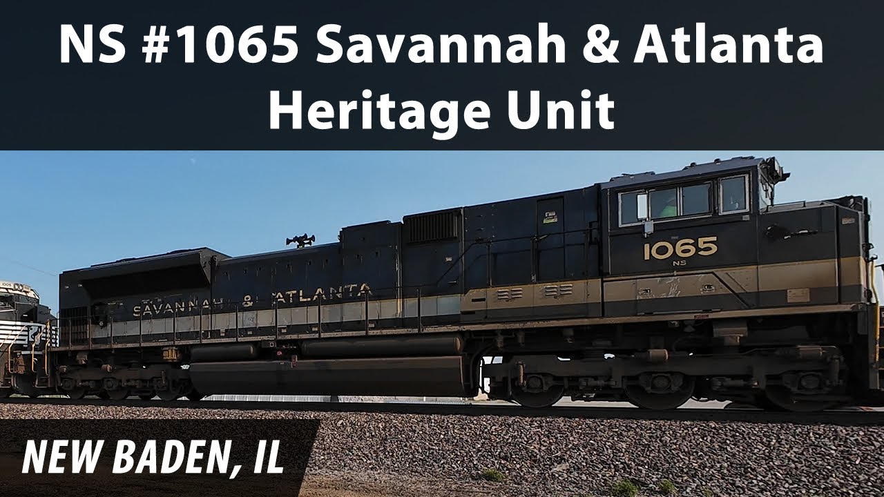 NS Savannah & Atlanta Heritage Unit Leads NS Train 224 in New Baden, IL - YouTube