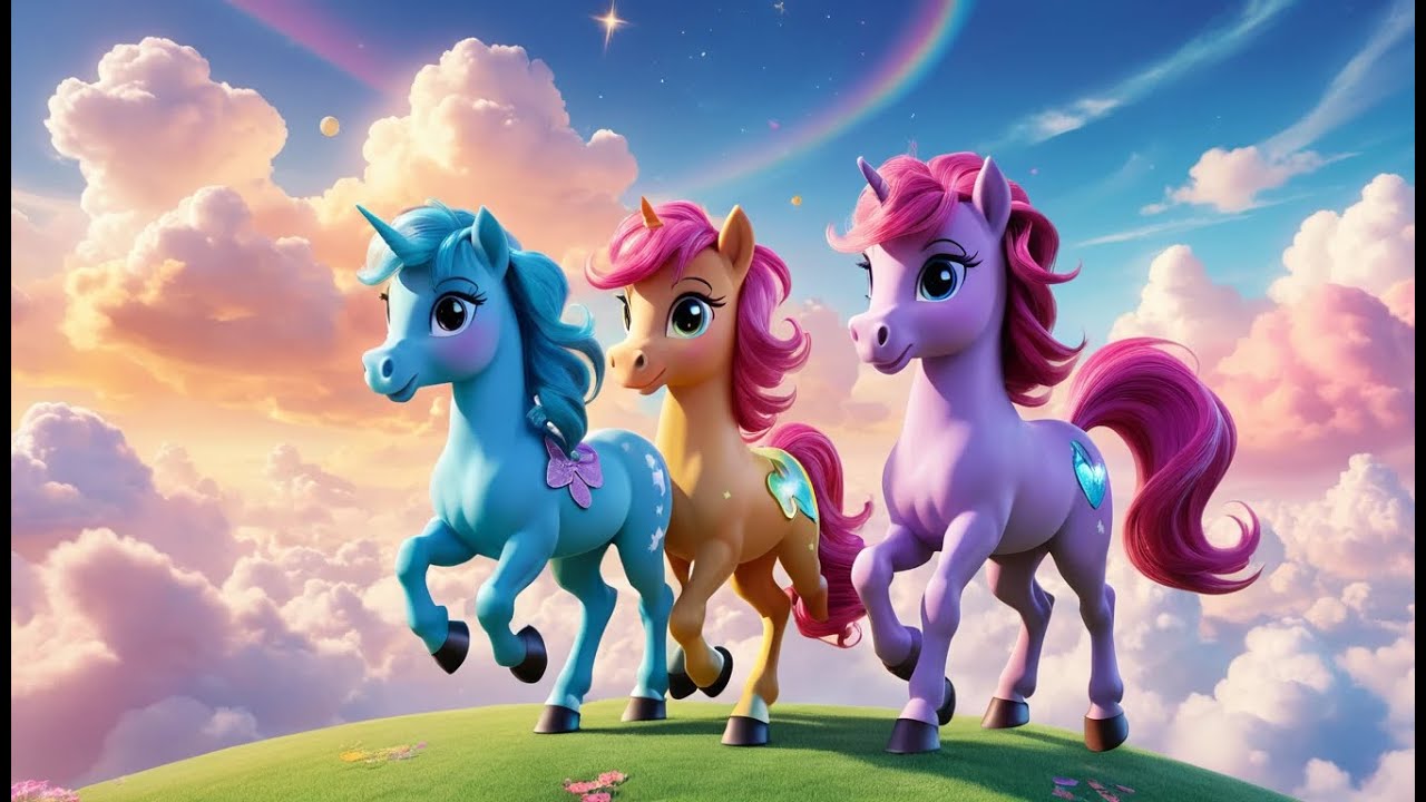 Two Little Ponies Dancing in the Sky Rhyme Song | Popular Nursery Rhyme ...