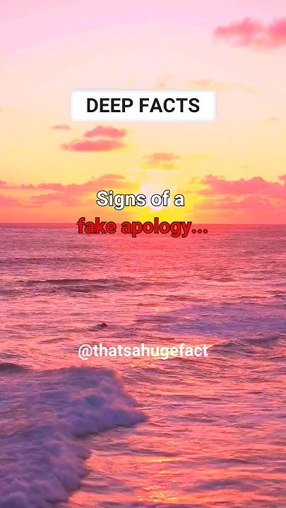 How To Spot A Fake Apology 😱 #facts #shorts - YouTube