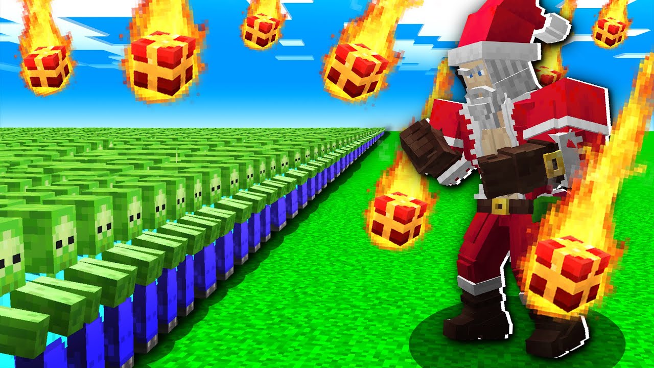 1000 Zombies vs EVIL SANTA CLAUS! (Minecraft Mob Battle) - YouTube