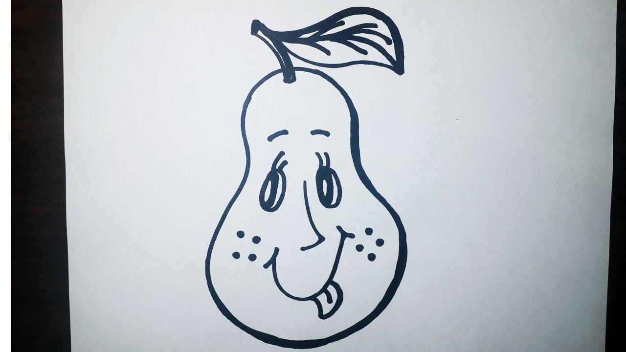 Nok rasmini chizish. Meva rasmini chizish. How to draw a pear fruit ...