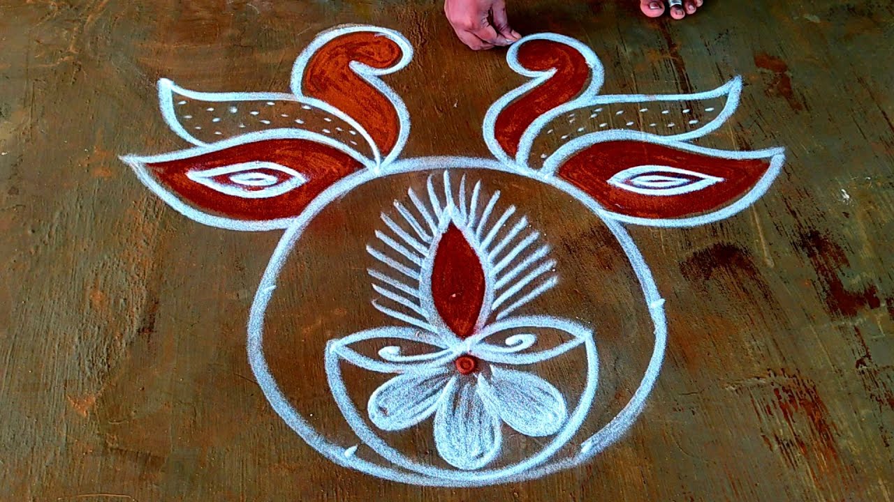 Simple new year kolam 2024🌹Margazhi madham mayil kolam🌹Easy peacock ...