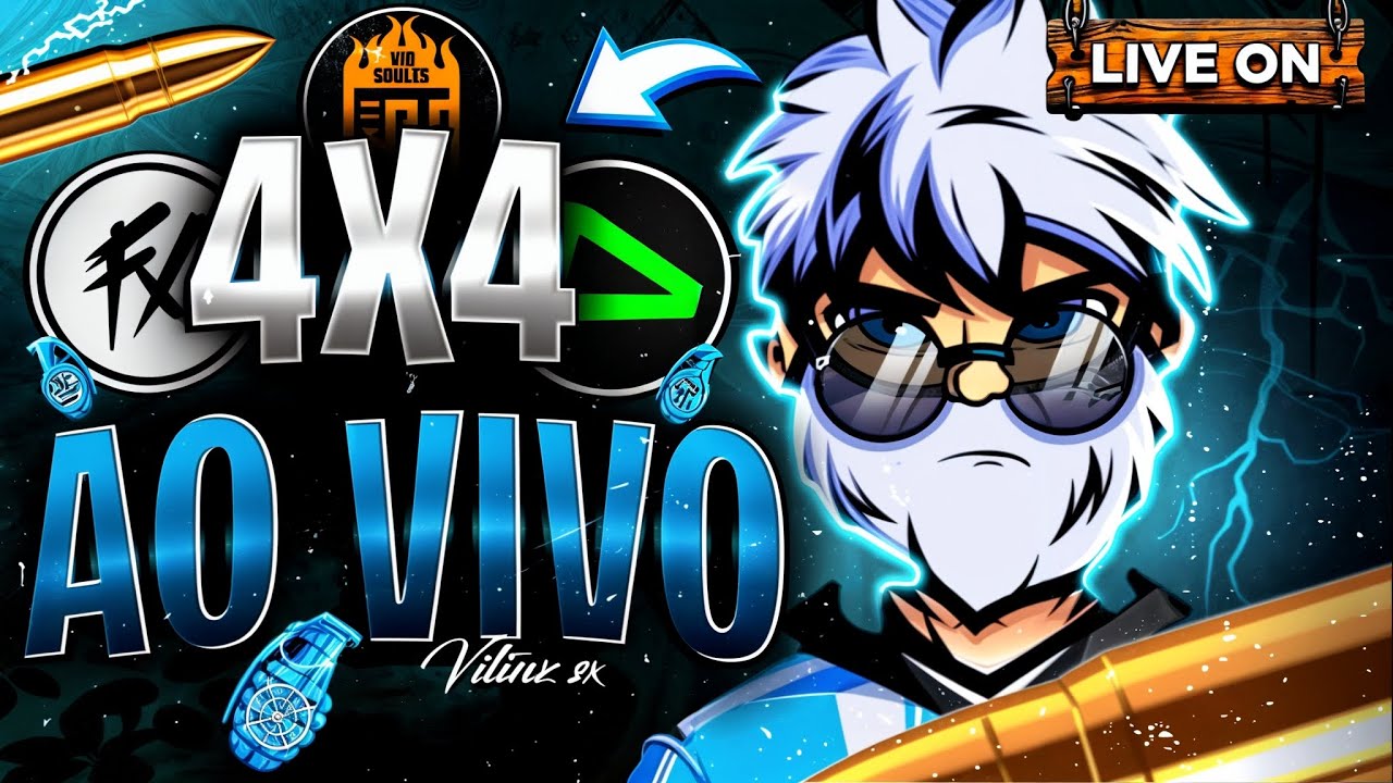 🔵 LIVE ON FREE FIRE AO VIVO 🔵 JOGANDO 4X4 E 6X6 🔵 SALINHA COM OS ...