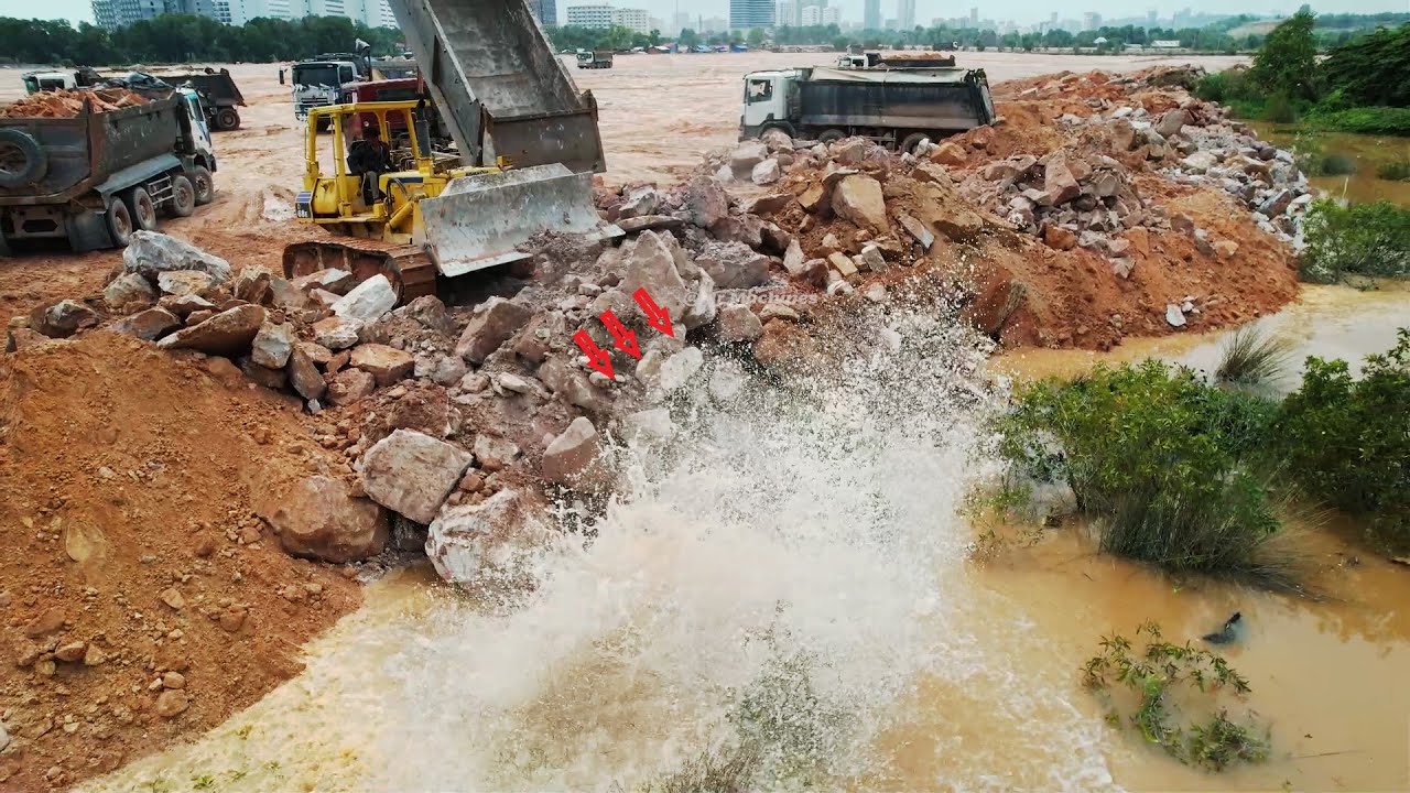 Part 50| Can't Stop Watching Interesting Water Scatter by Dozer Pushing ...