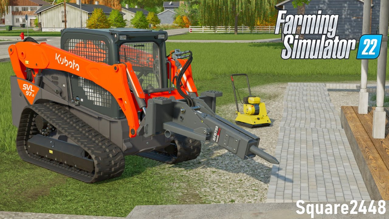 Jackhammering OLD Concrete Walkway! (NEW Paver Walkway) | FS22 ...