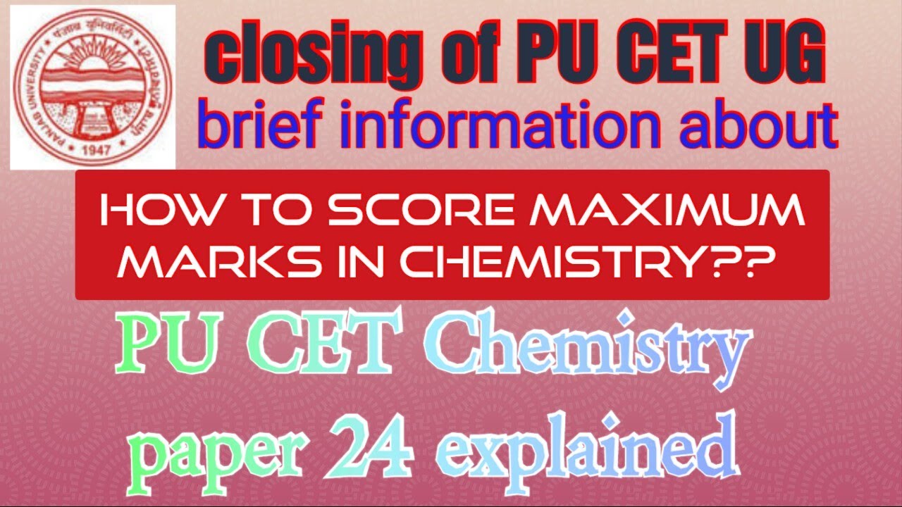 how to get good marks in chemistry for PU CET UG EXAMS 25, online ...