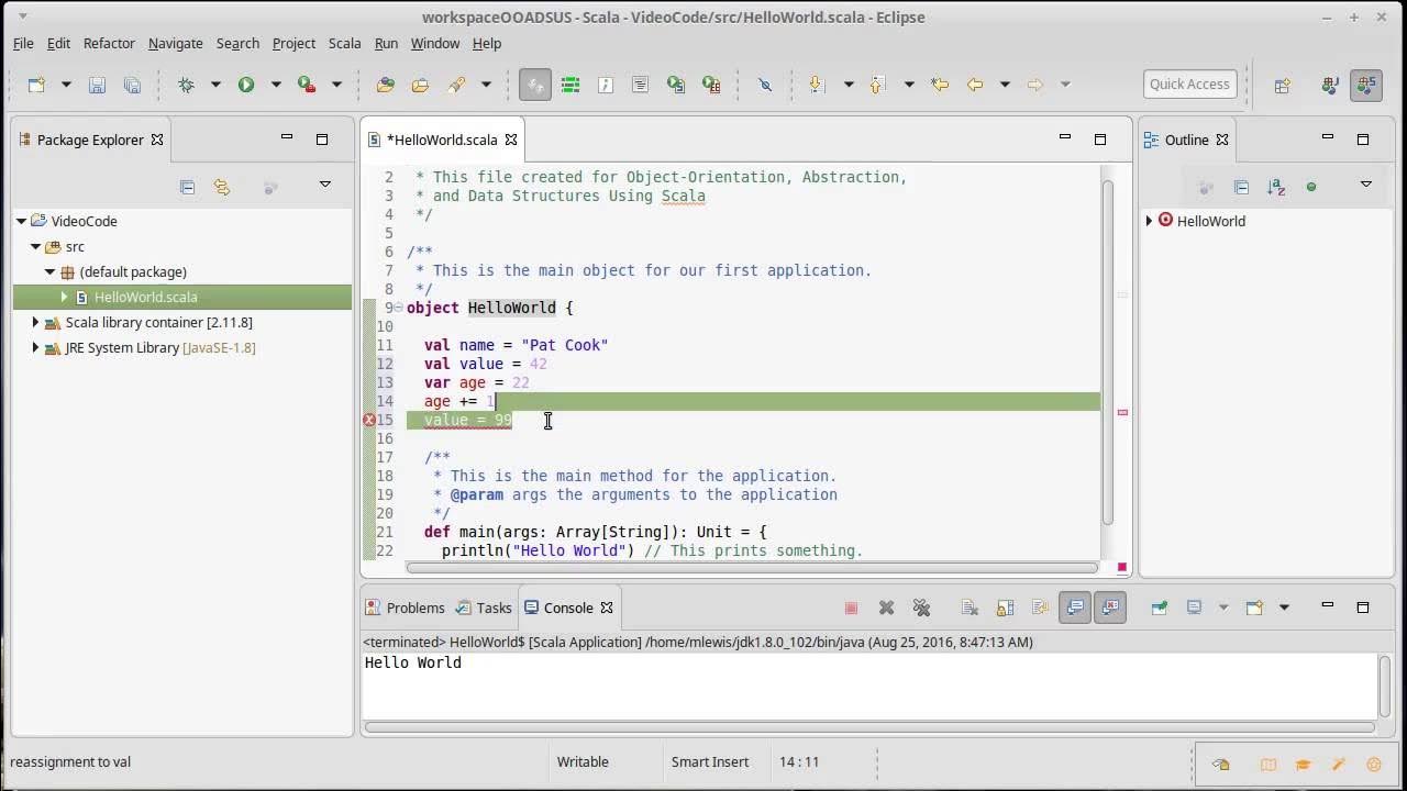 Variables and Types (using Scala) - YouTube
