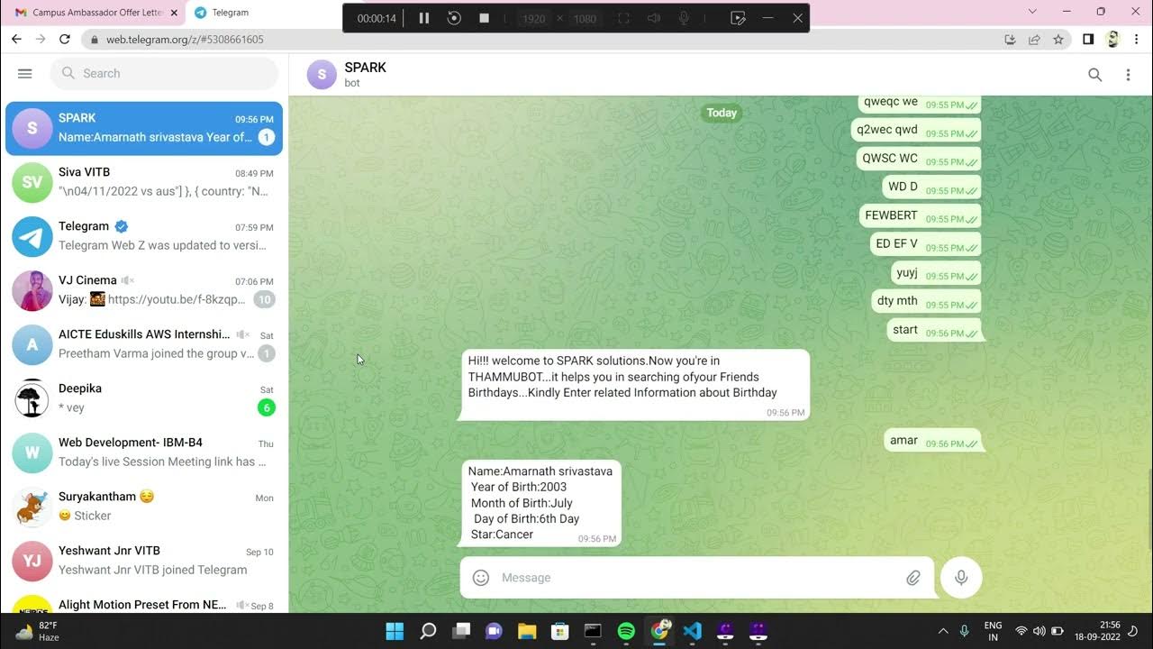 Telgram Chat Bot Project Using Java Script And Dbms - Youtube