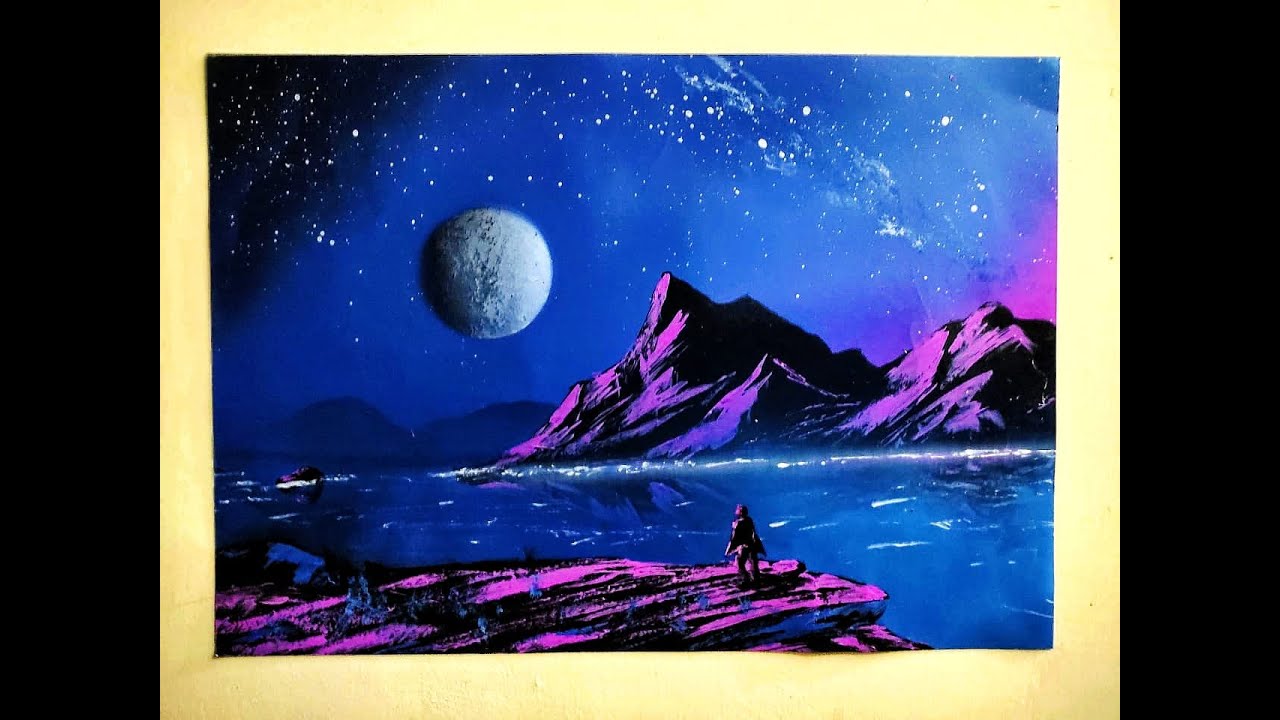 Spray Paint Art -"A traveler in a starry night"....by Spritz Art - YouTube