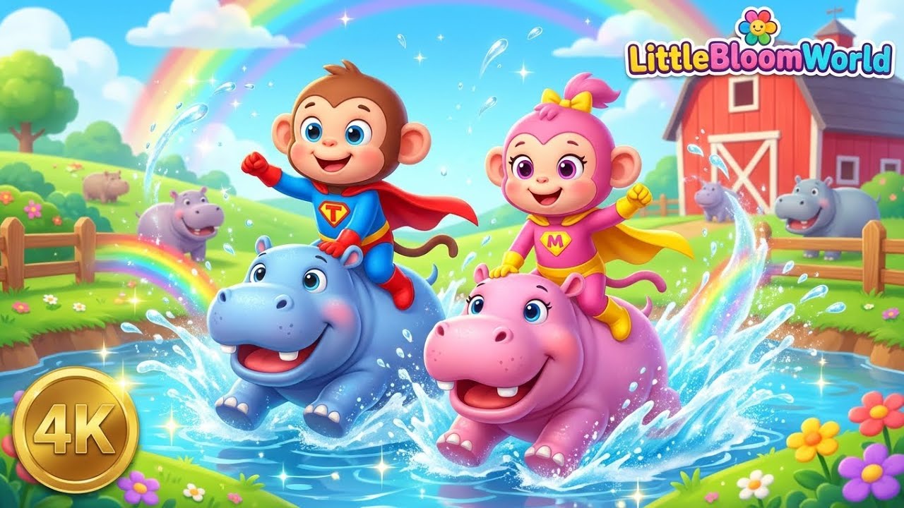 Hippo Farm Adventure 🦛 | Fun Hippo Race with Tom & Mia | Kids Cartoon ...