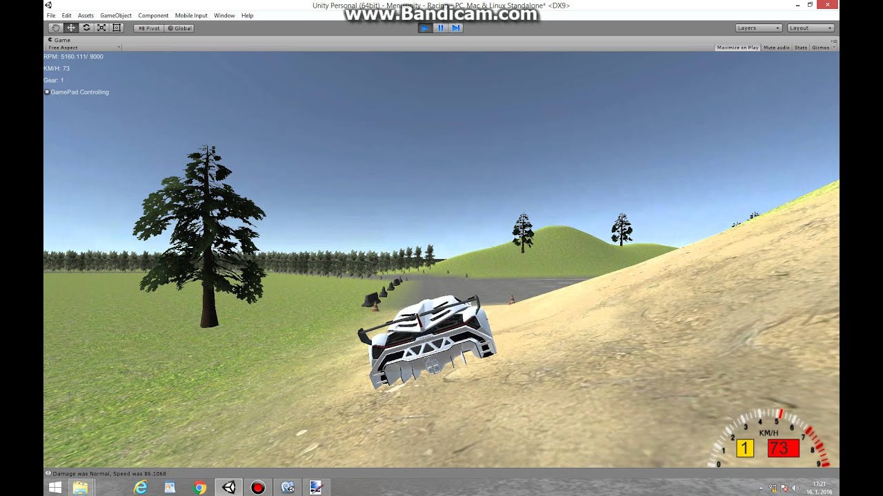 Unity3d Car Racing Game - Part 9 On-Screen Speedometer - YouTube