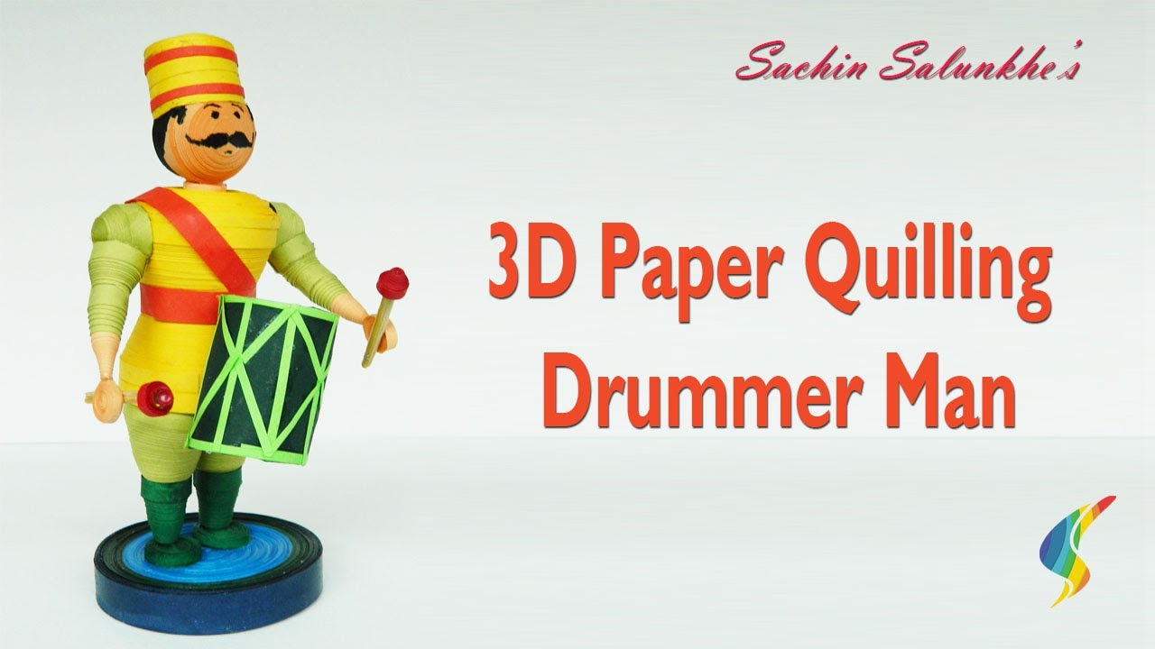 3D Quilling Drummer man / Quilling Musician - YouTube