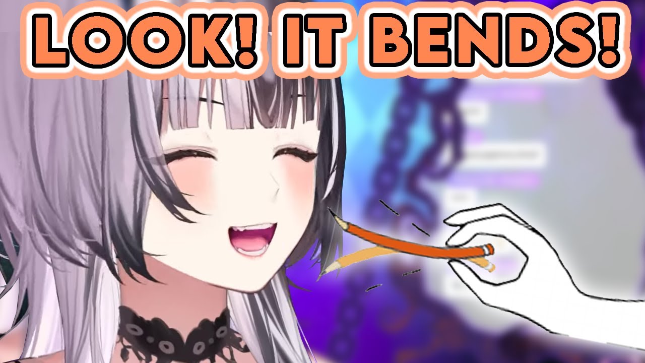 Shiori has fun bending her pencil - YouTube