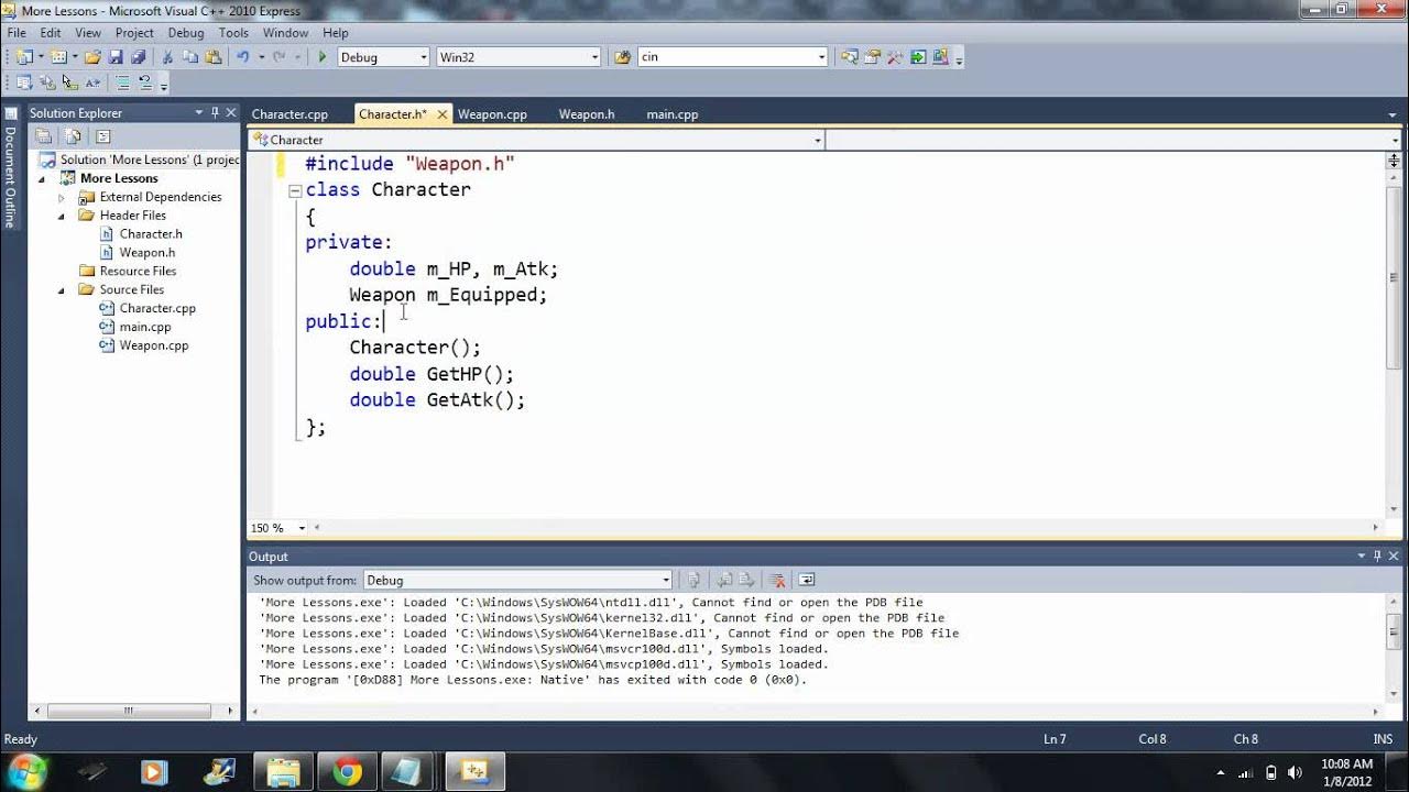 Lesson 69: Applying directives to Class headers. Beginning Programming with Visual Studio C++ ...