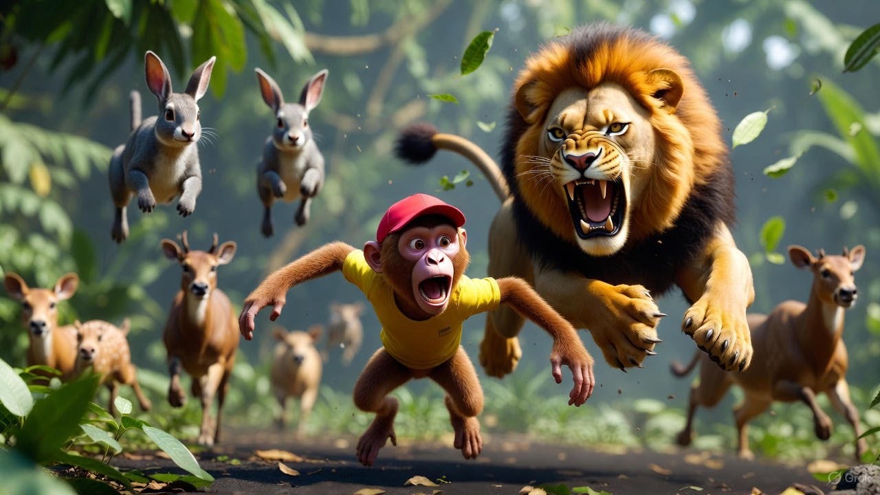 Jungle War Begins! Lion vs Monkey – Epic Animal Battle & Rescue - YouTube