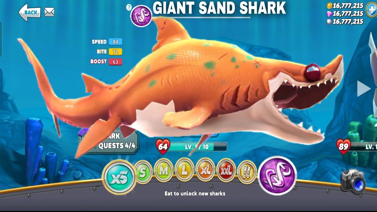 NEW GIANT SAND SHARK GAMEPLAY - HUNGRY SHARK WORLD - HUNGRY SHARK - YouTube