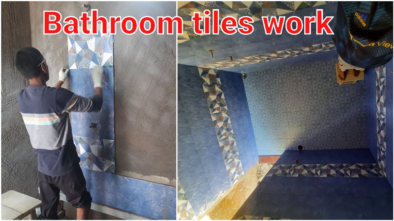 Bathroom wall and floor tiles installation process || #bathroom #tiles #viralvideo #youtube ...