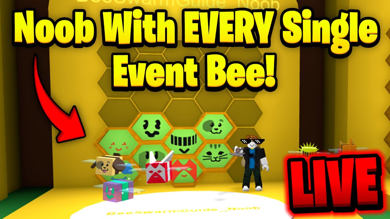 [LIVE] Noob With Every Event Bee! 20 Bees in 1 hour! | Bee Swarm ...