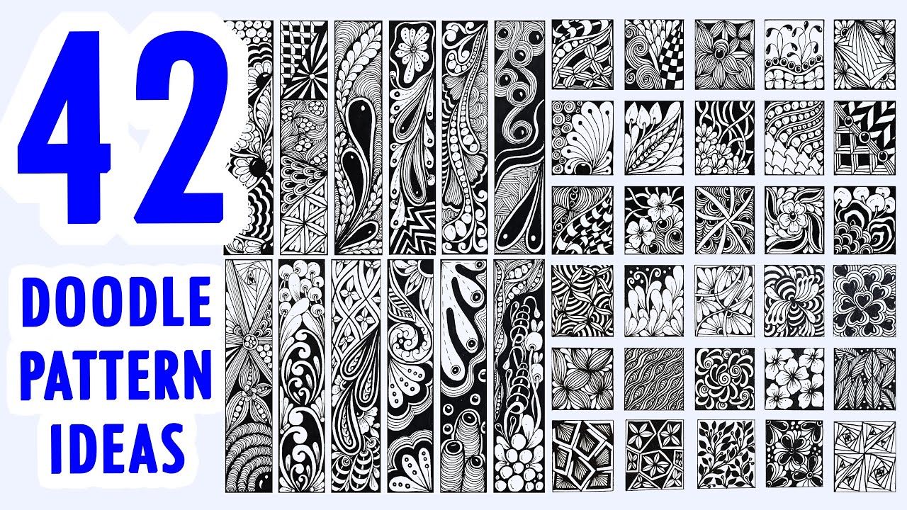 42 Zentangle | Doodle | Tangle Ideas For Beginners - YouTube