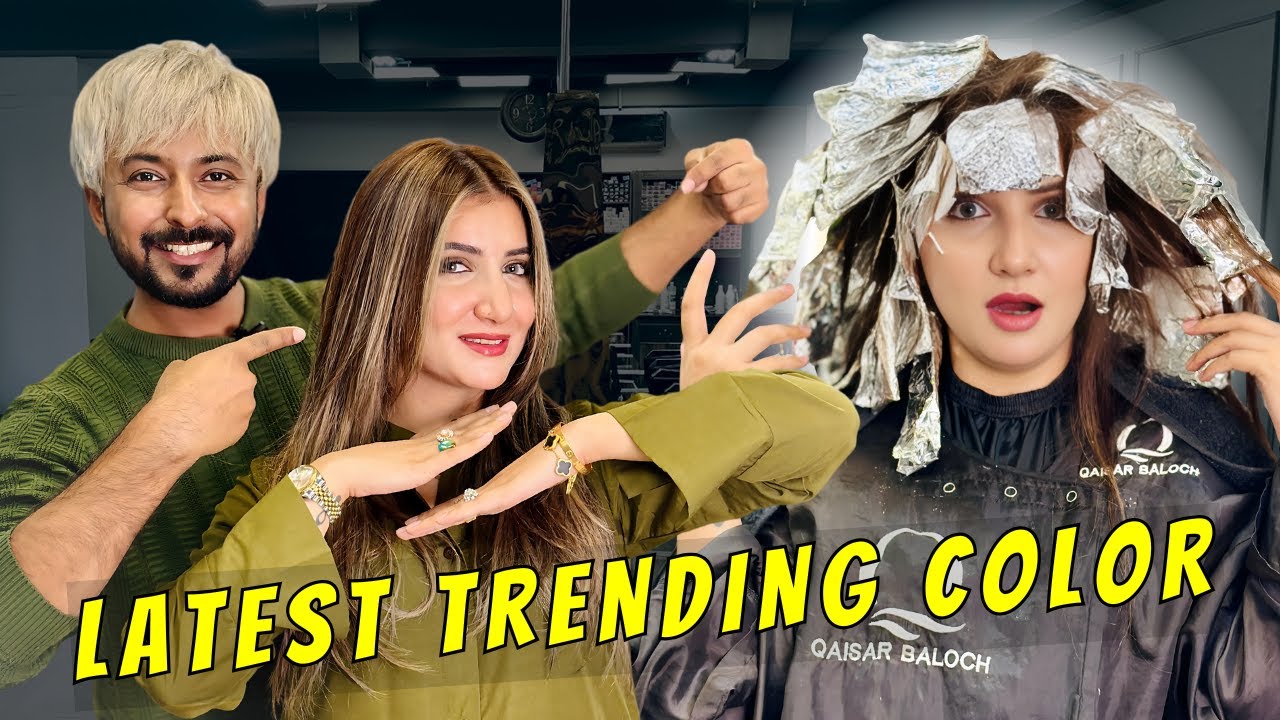 Salon Latest Trending Color || Ash Blonde Color on Faiza Dar's Hairs ...