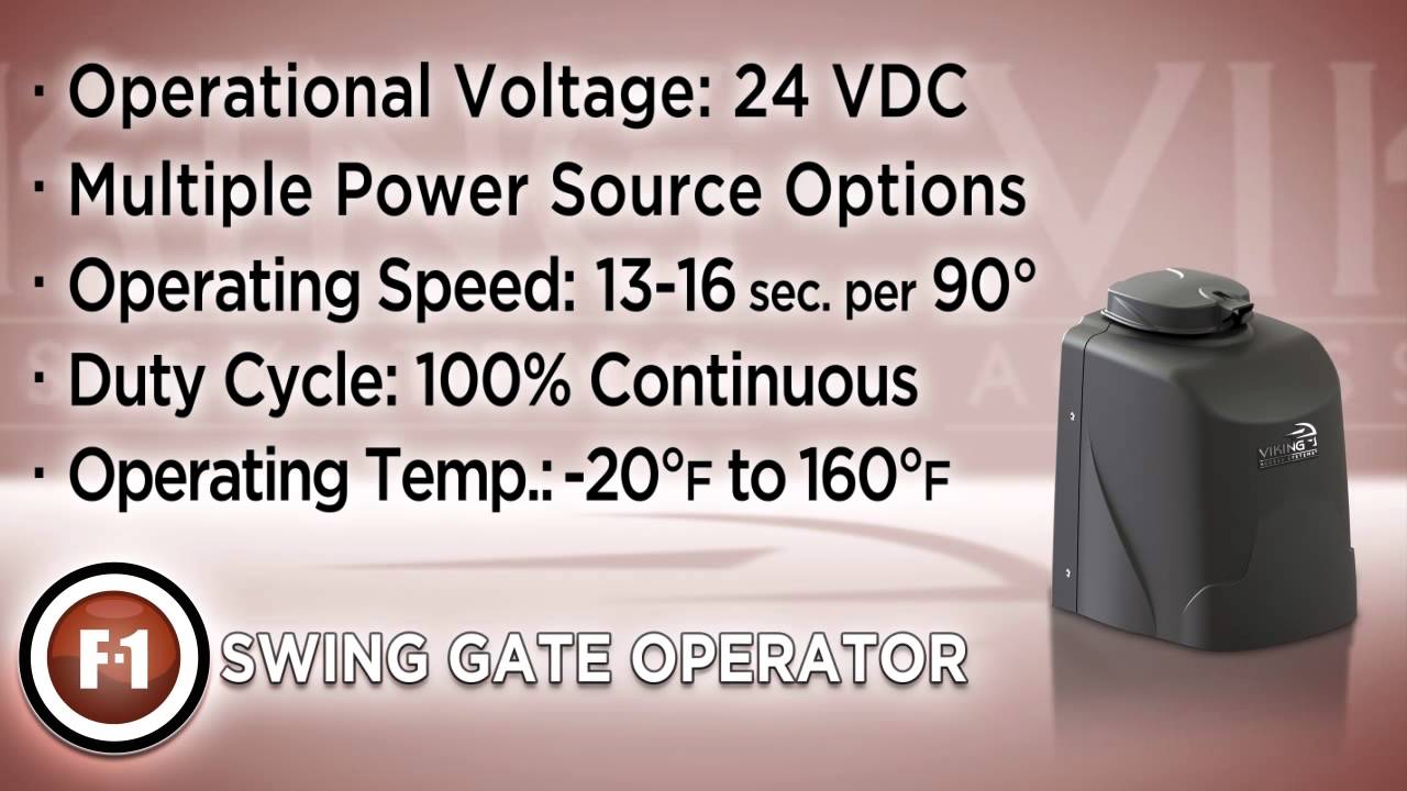 F-1 Swing Gate Operator - YouTube