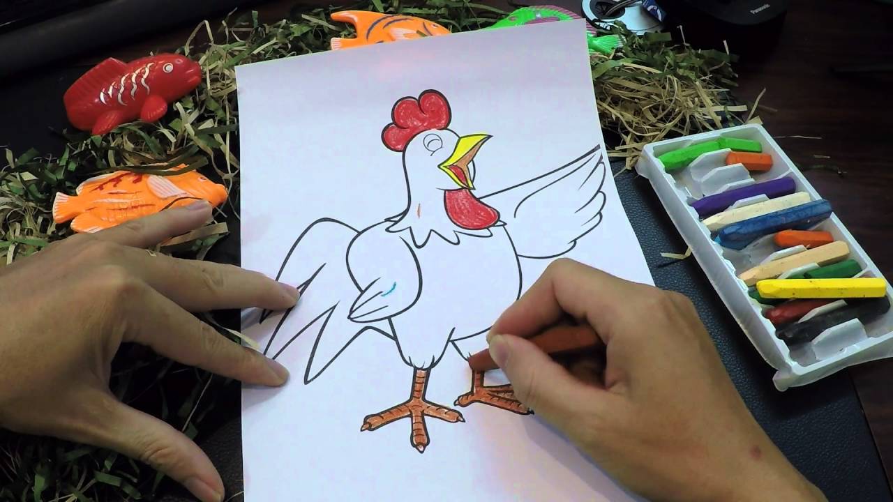 Game To mau chu ga trong- How to draw chicken - YouTube