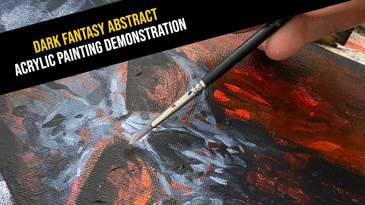 Dark fantasy art time-lapse demonstration - abstract painting ...