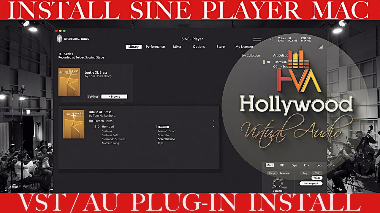 Install Sine Player VST / AU Mac Junkie XL Brass Orchestral Tools - YouTube