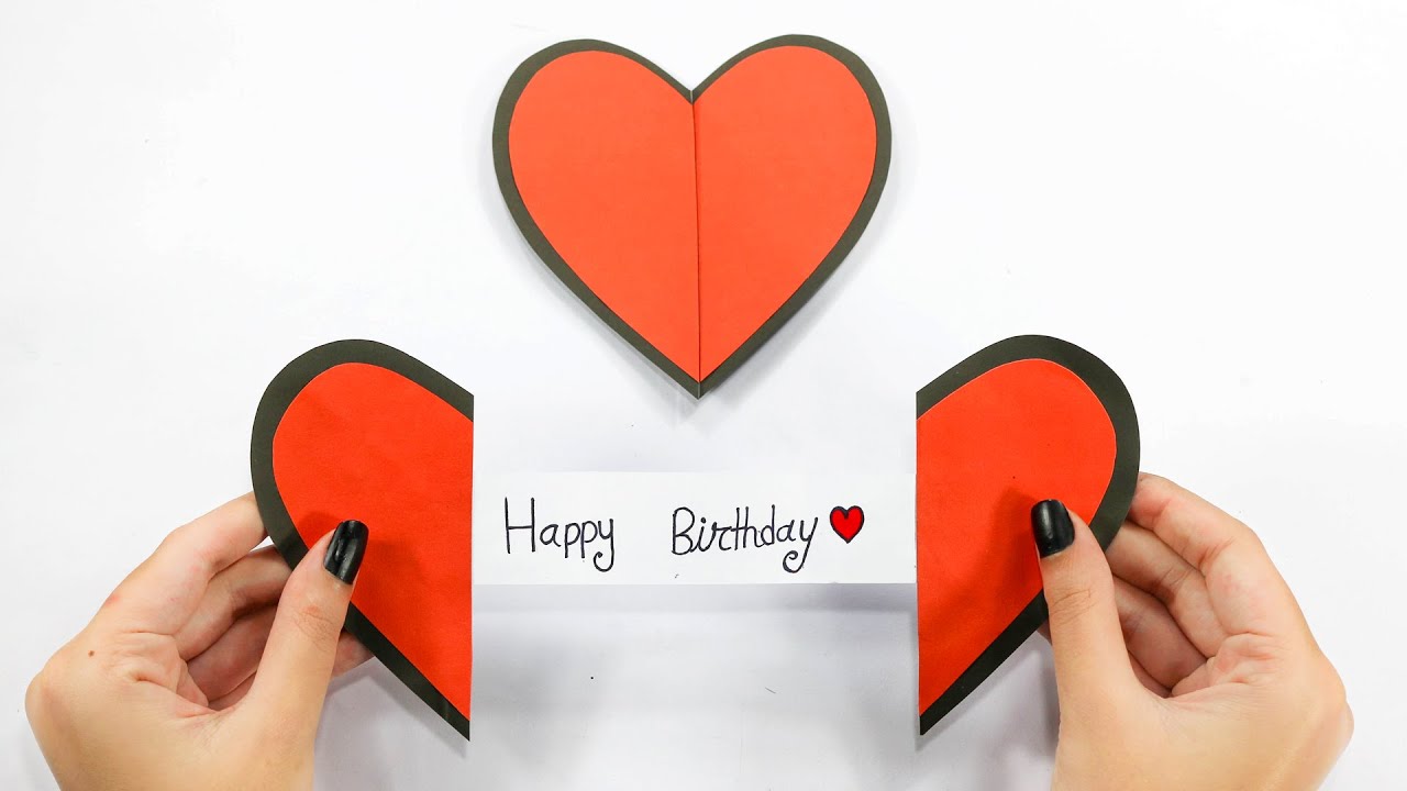 DIY Greeting Card: How to make an easy paper Heart with a Message - YouTube