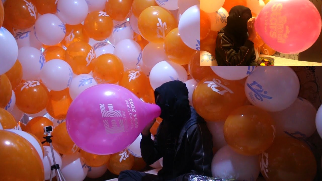 B2P (Blow to pop) a pink English First's balloon - YouTube