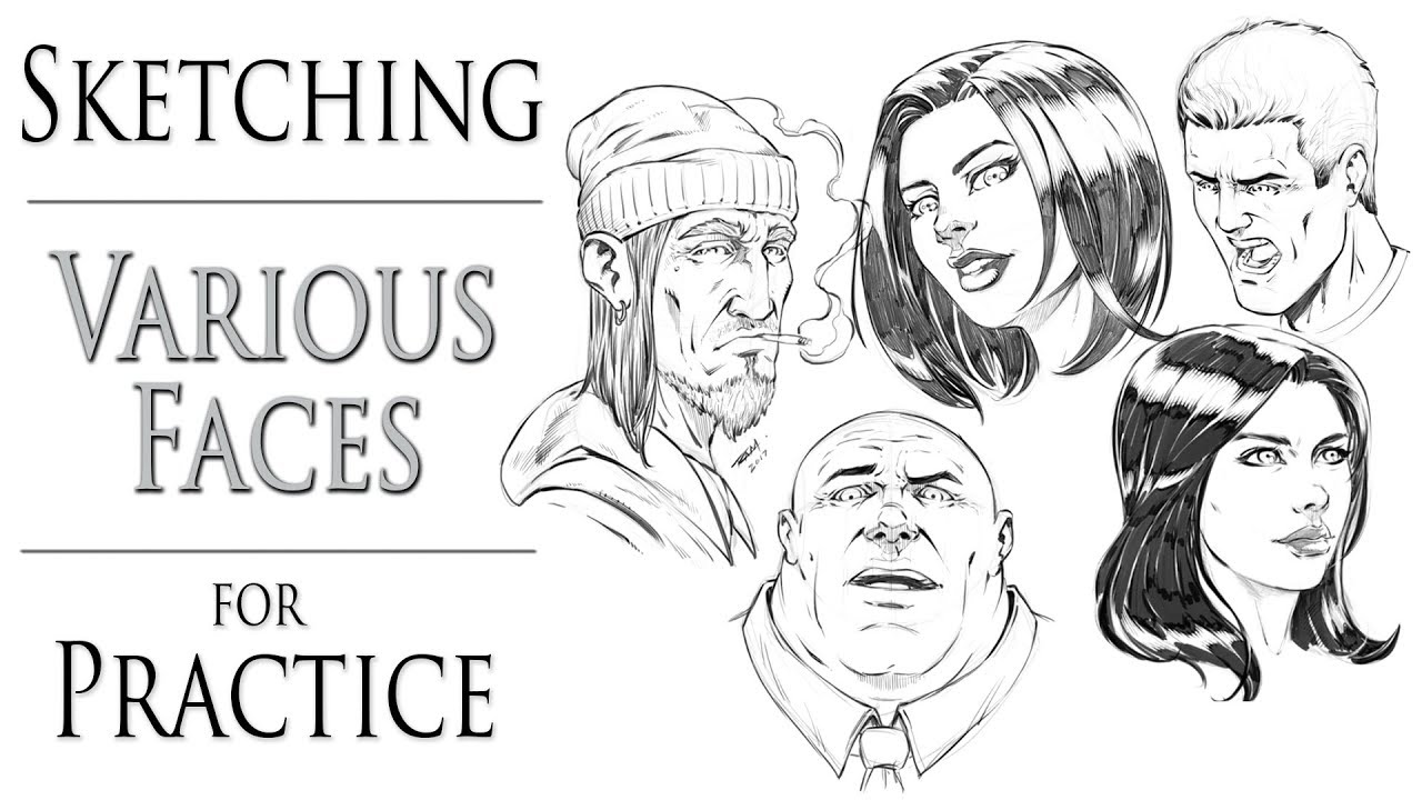 Sketching Various Faces at Different Angles - YouTube