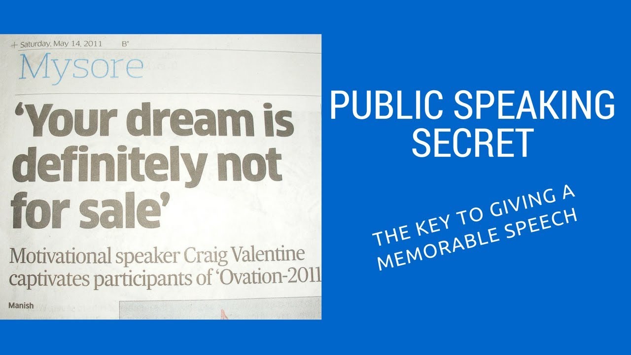 Public Speaking Secret: A Key to Giving a Memorable Speech - YouTube