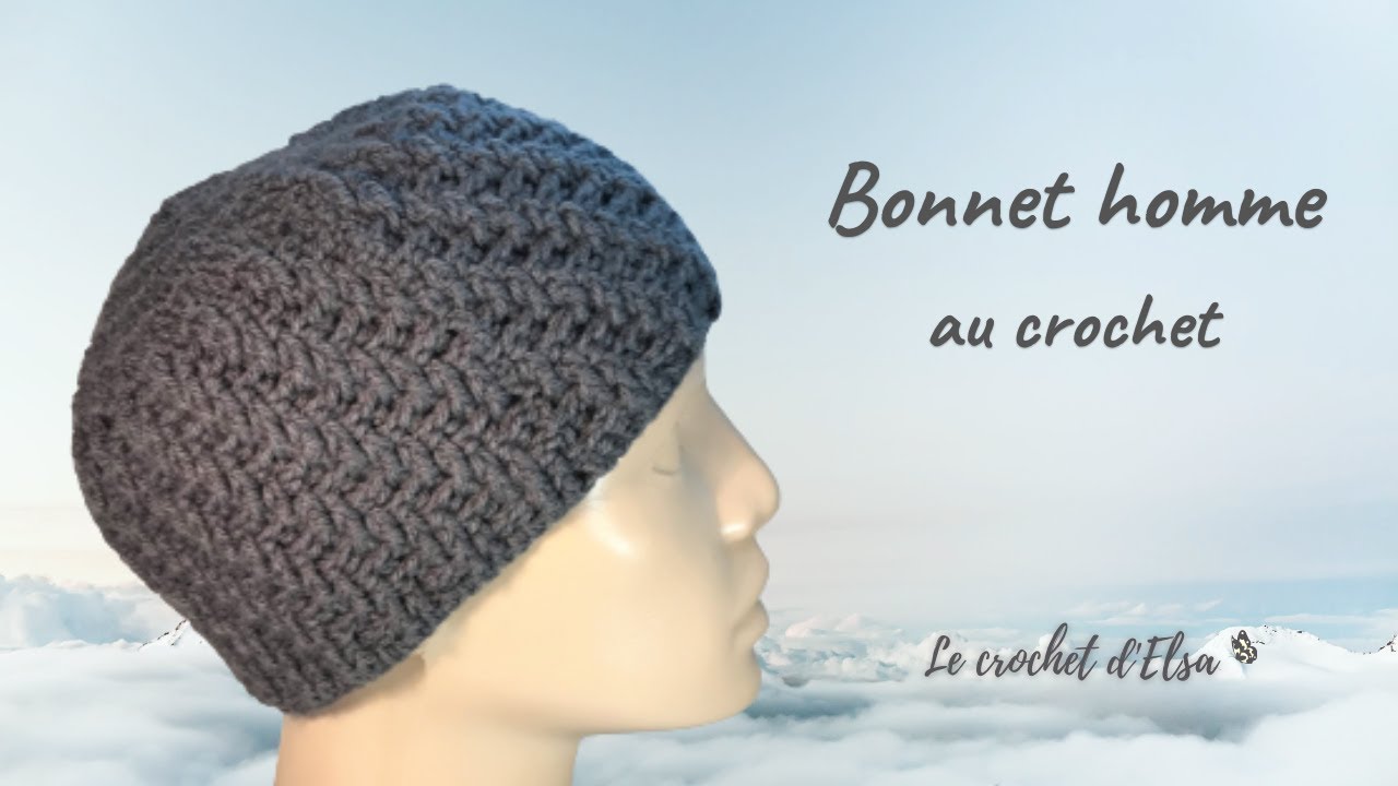 Bonnet homme au crochet - YouTube