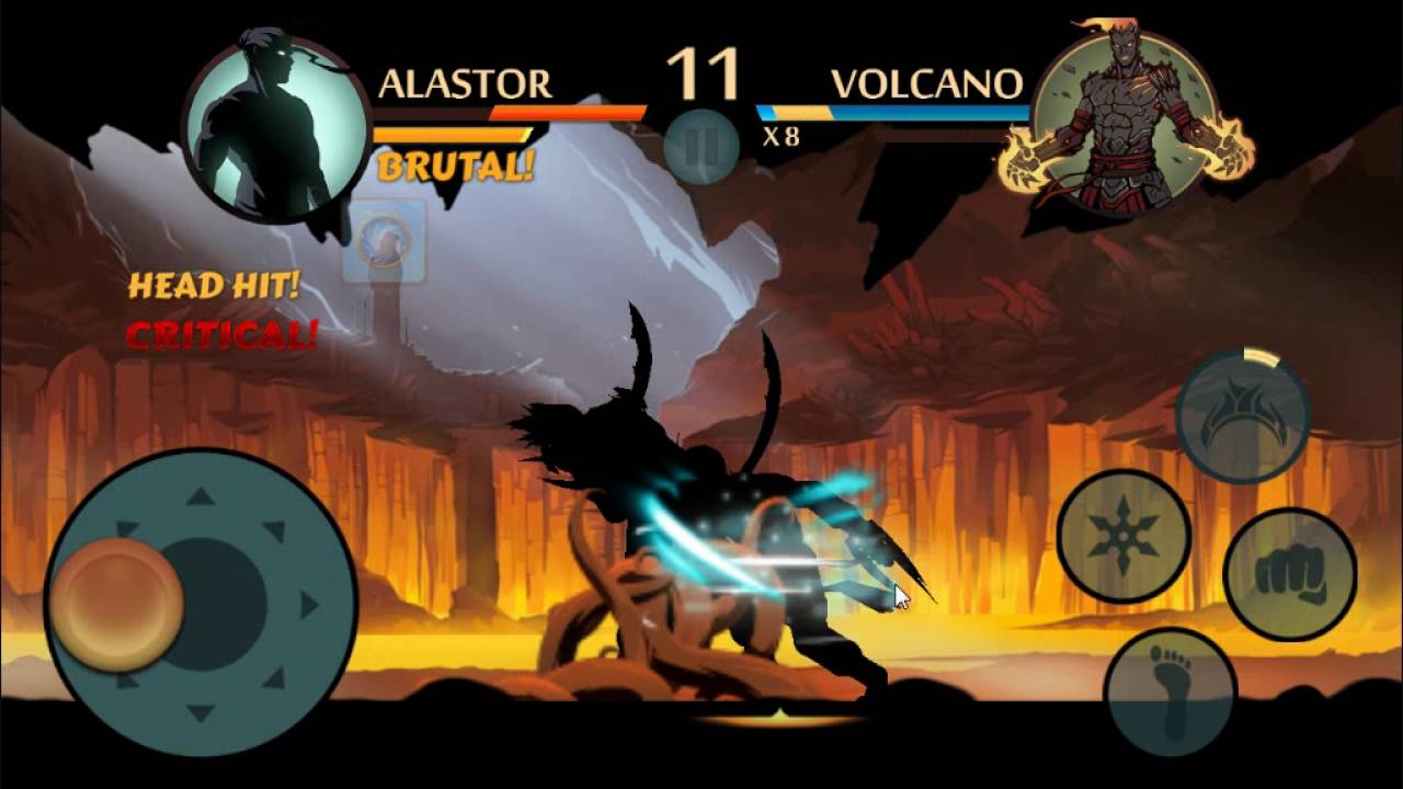 Shadow fight 2 - volcano battle - YouTube