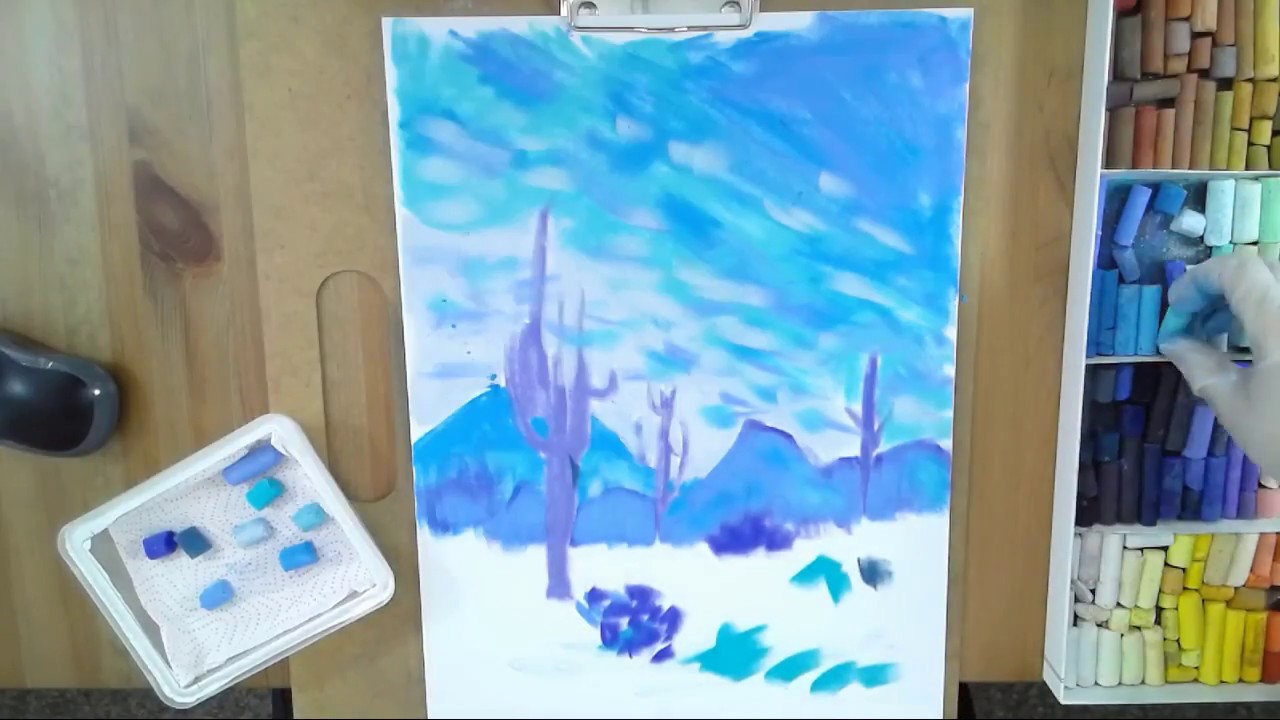 Kresba/malba pastelem - Monochrom - živé vysílání - YouTube