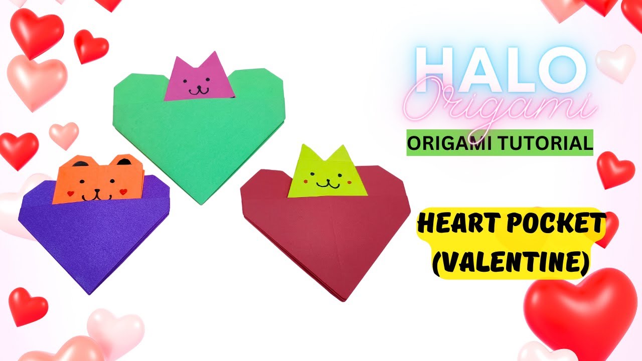 Origami HEART POCKET Tutorial | How to make HEART POCKET Origami ...