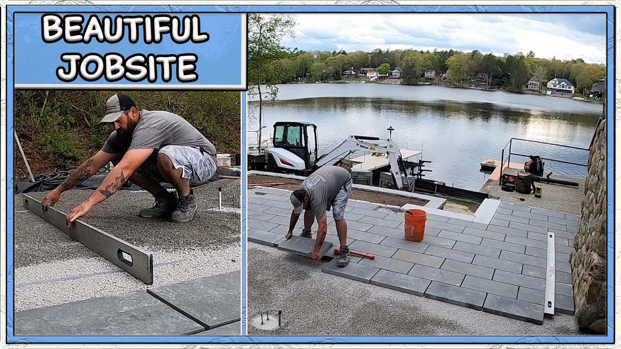 Screeding & Laying a Natural (Bluestone) Patio - YouTube
