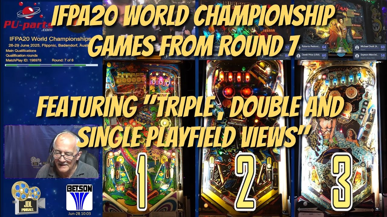 IFPA20 Round 7 - TRIPLE PLAYFIELD VIEW !!! - YouTube
