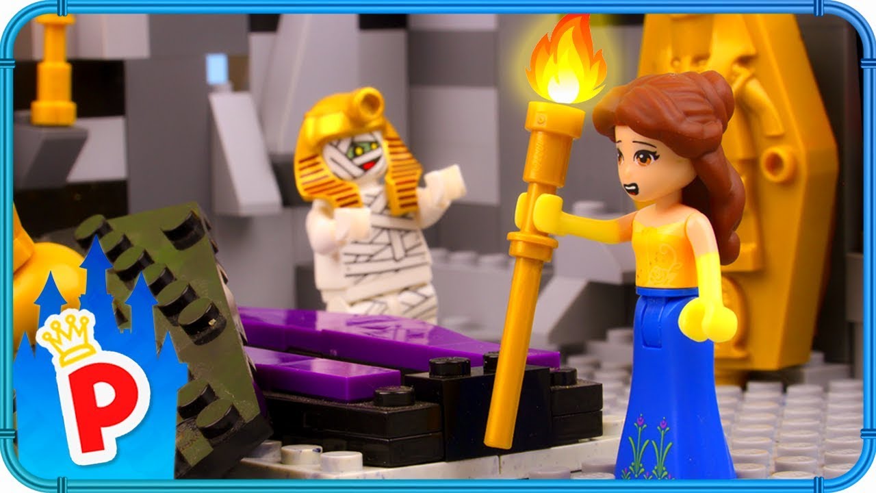 ♥ LEGO Belle Finds SCARY MUMMY in the City Library - YouTube