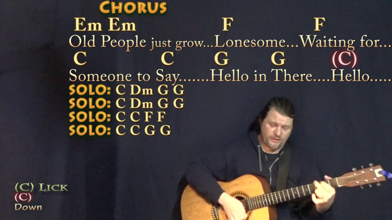 Hello In There (John Prine) Guitar Cover Lesson in C with Chords/Lyrics ...