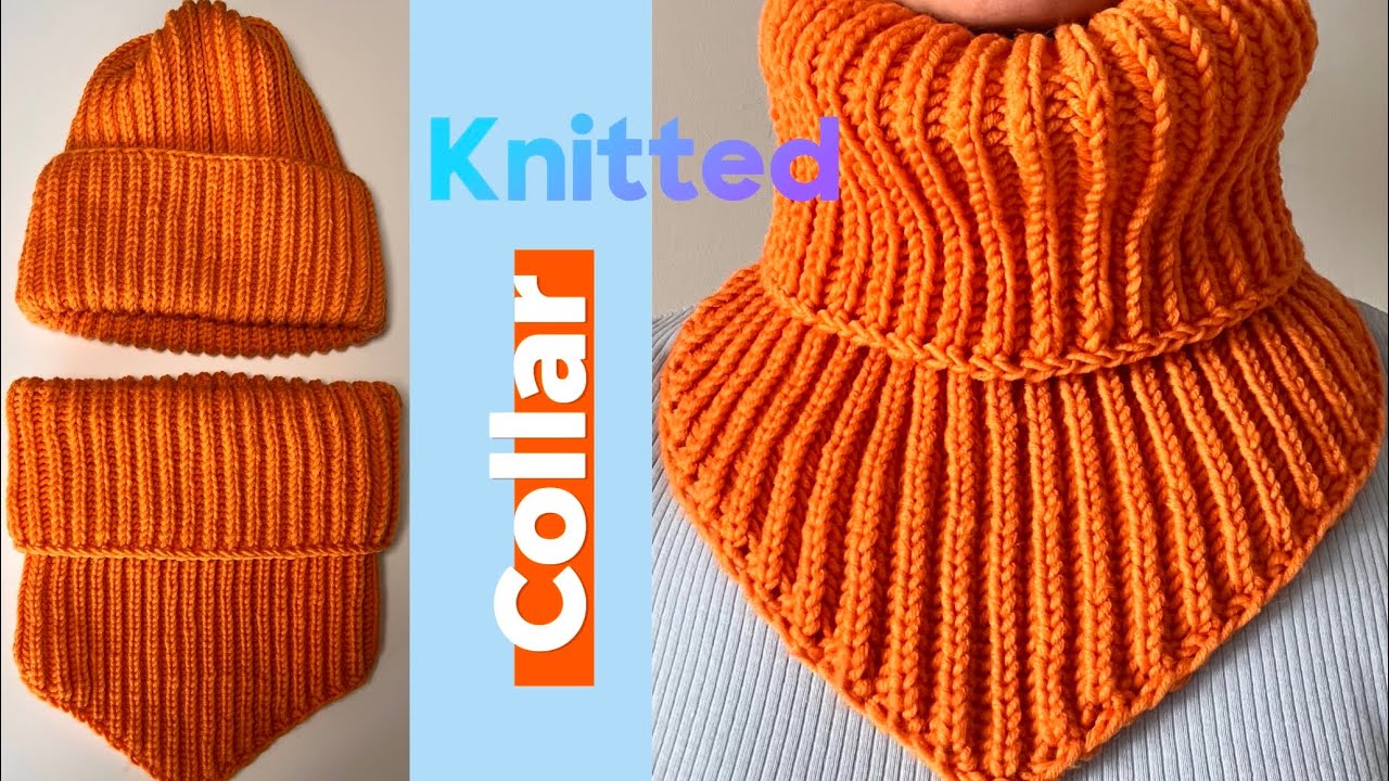 Knitted Collar with two-sided English rubber band - YouTube