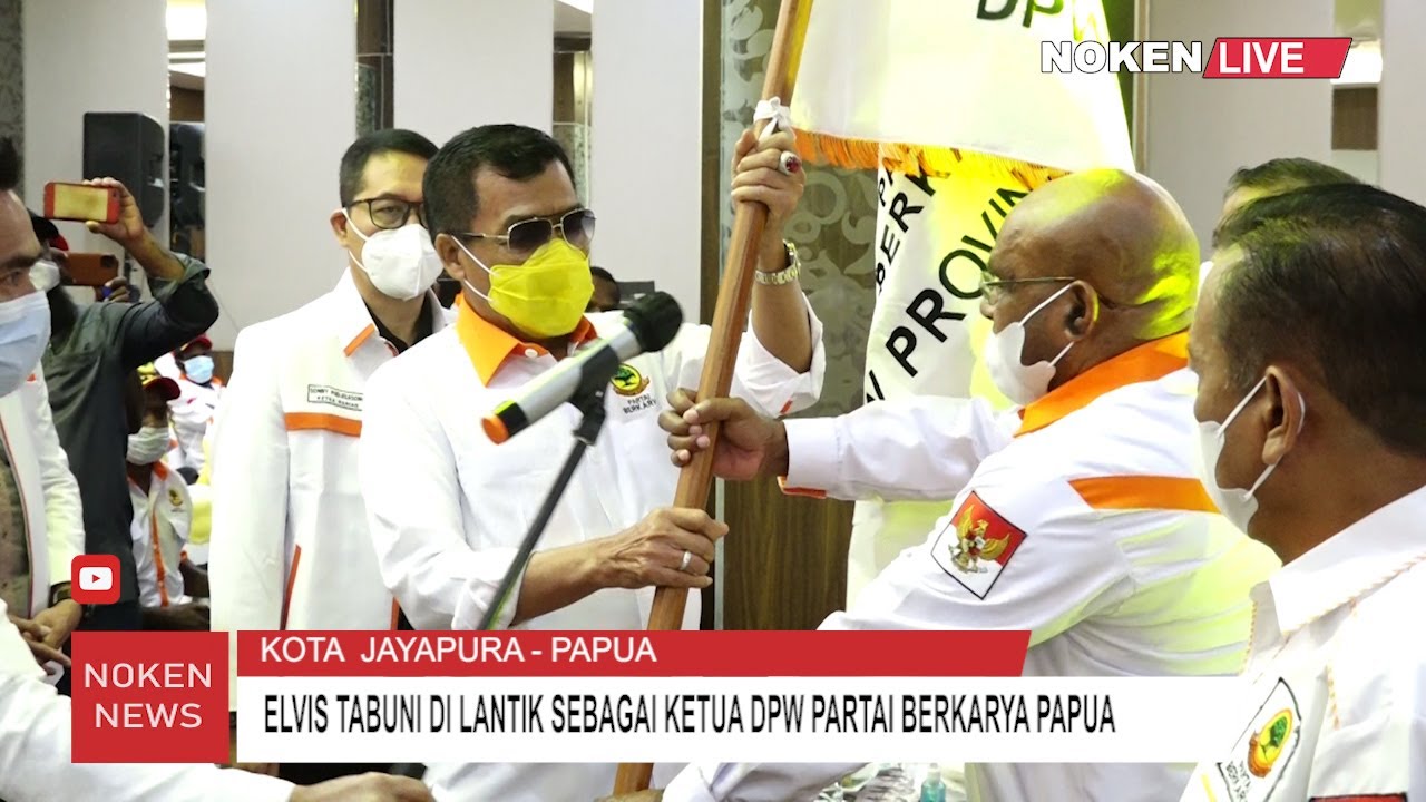 ELVIS TABUNI DI LANTIK SEBAGAI KETUA DPW PARTAI BERKARYA PAPUA - YouTube
