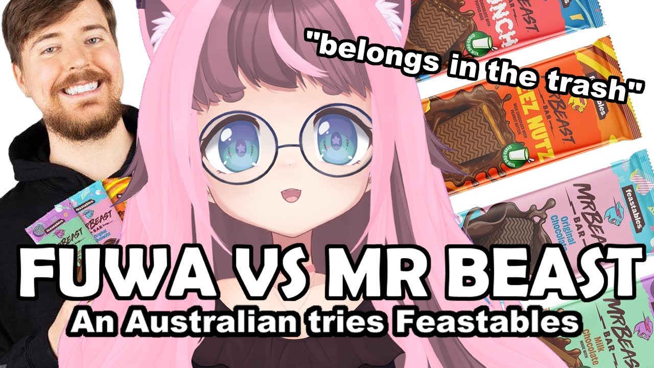 VTuber VS Mr Beast | VTuber Fuwa Eats feastables! (handcam) #feastables #mrbeast - YouTube