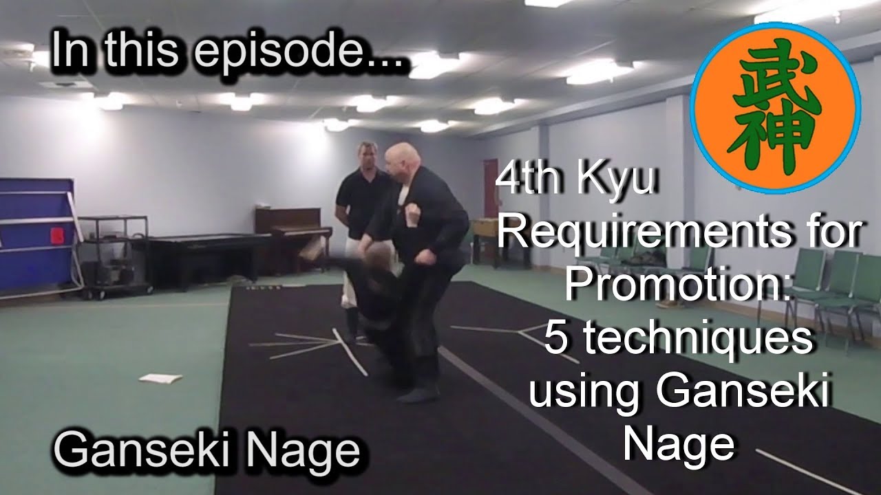 Bujinkan Ninjutsu, 4th Kyu, part 15 - 5 techniques using ganseki nage ...