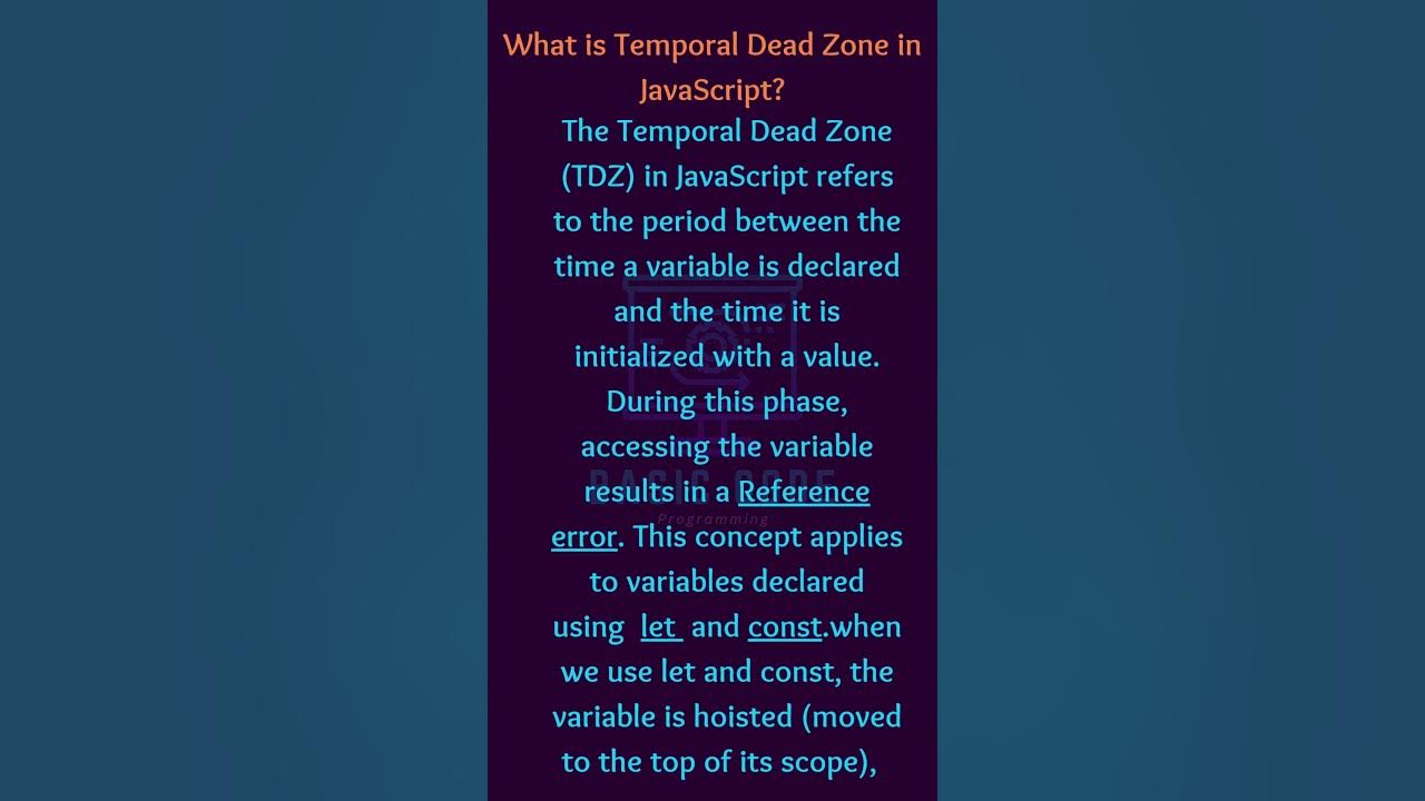 Temporal Dead Zone in JavaScript? #coding #frontenddeveloper #programming #javascript #education ...